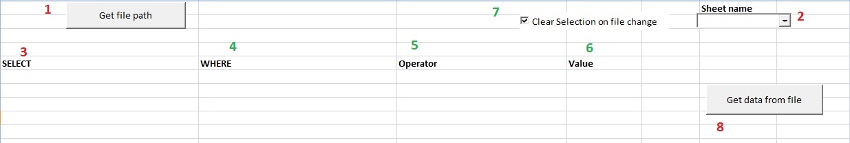 SQL query from excel files