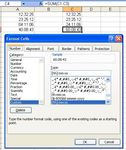 Adding Text Values Representing Time